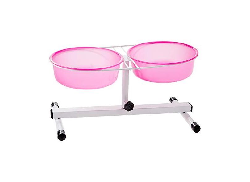 Comedouro Duplo Regulavel Tigelas Grandee Rosa Pet Injet para Cães com ...