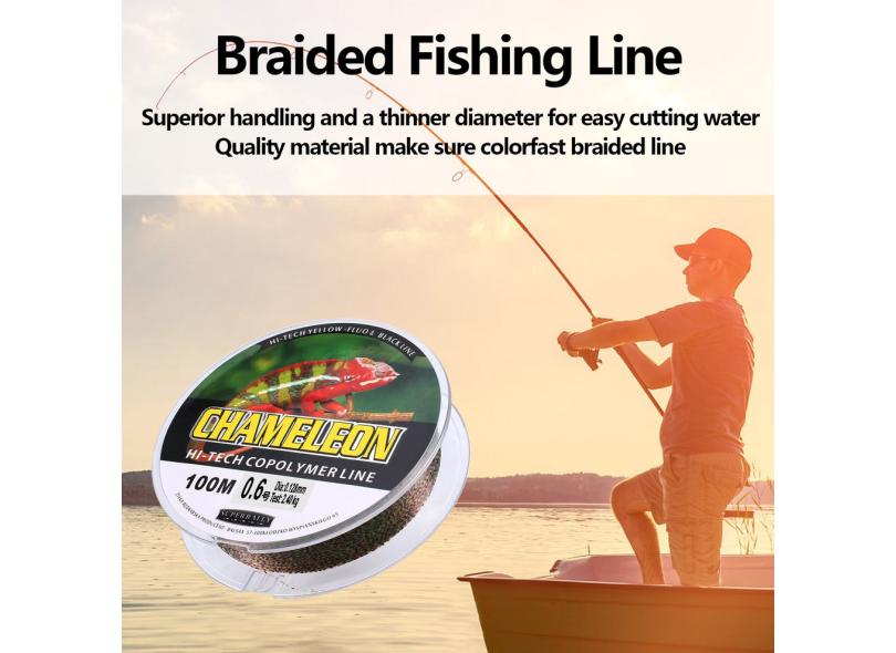 100m Pesca Linha manchada Nylon Fios linha tranada Strong Fis com o ...