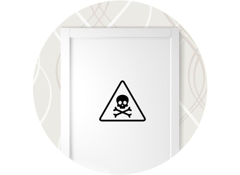 Adesivo para Porta Aviso Perigo Caveira Tóxico Veneno em Promoção é no ...