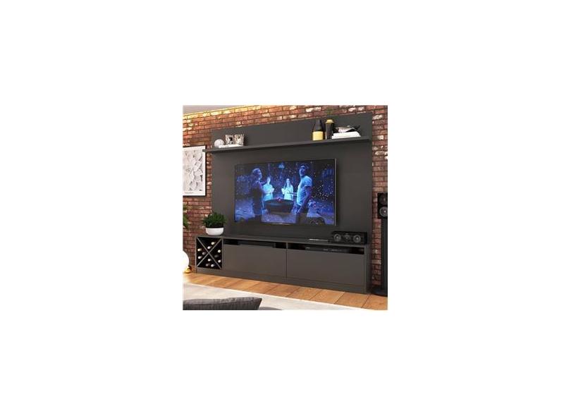 Painel Home para Tv 60" com 2 Portas Grafite Lilies Móveis com o Melhor ...
