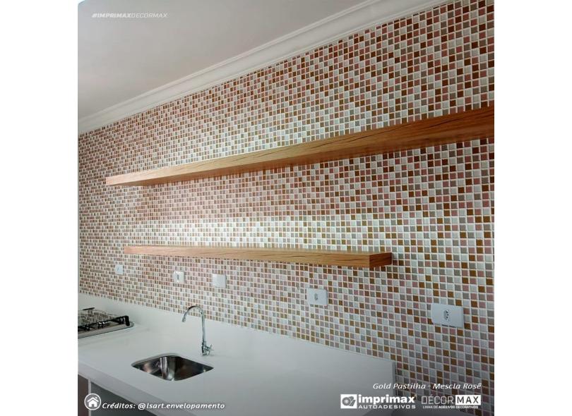 Papel de Parede Lavável Cozinha Banheiro Pastilha Mescla Rose ML em ...