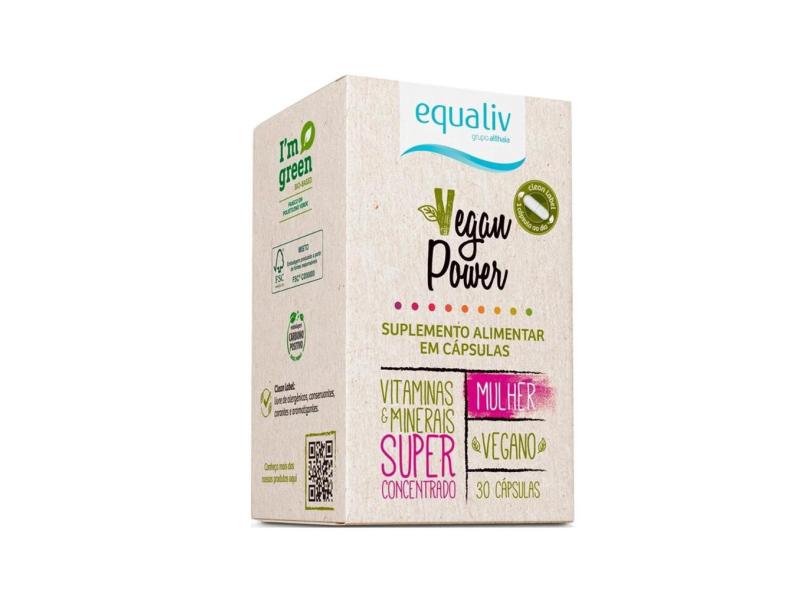Vegan Power Mulher Multivitamínico Vegano 30 Cápsulas Equaliv com o ...