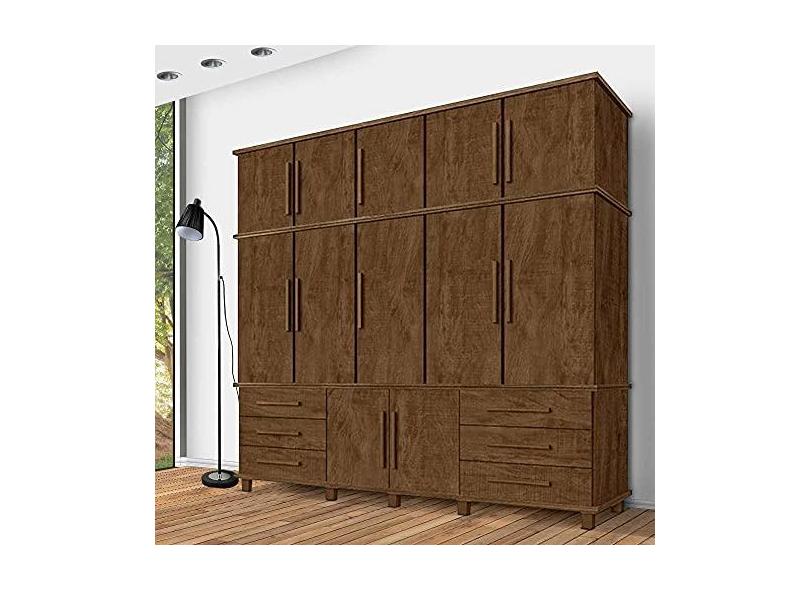 Guarda Roupa Casal 12 Portas 6 Gavetas Triplex Malbec com o Melhor ...