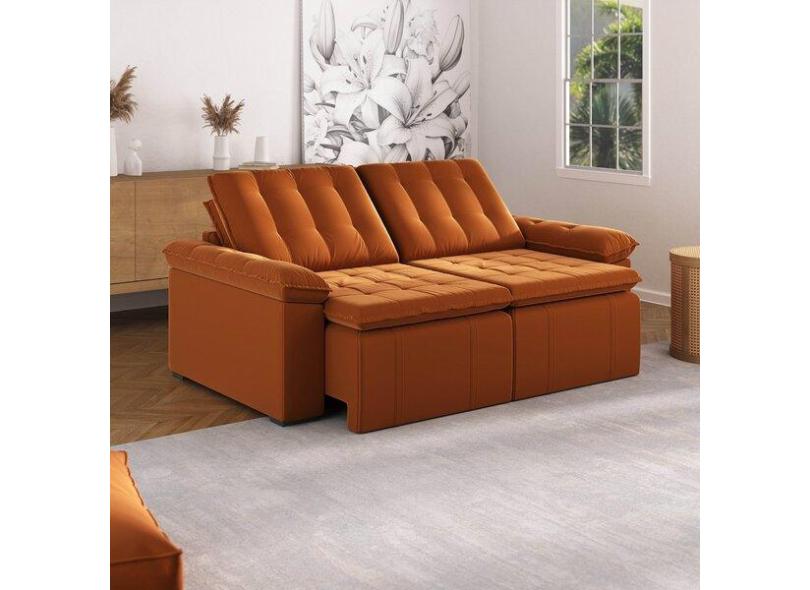 Sof Cama Palmeira 3 Lugares Retr til Reclin vel 2,20m Veludo com o ...