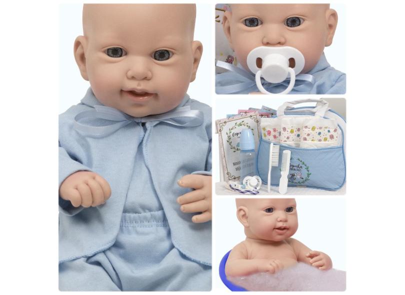 Boneco Reborn Careca Masculino Fofo Enxoval Completo Itens em Promoção ...