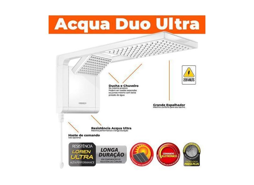 Chuveiro Grande E Forte White Acqua Duo Ultra 220V 7800W - Lorenzetti ...