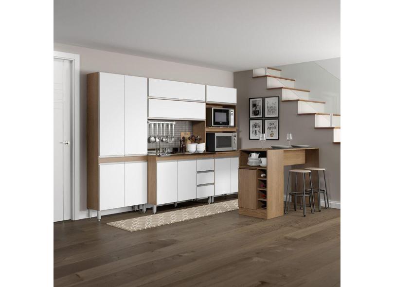 Cozinha Modulada Compacta com Bancada Sabrina 280 x 202 Cm 6 Peças MDP ...