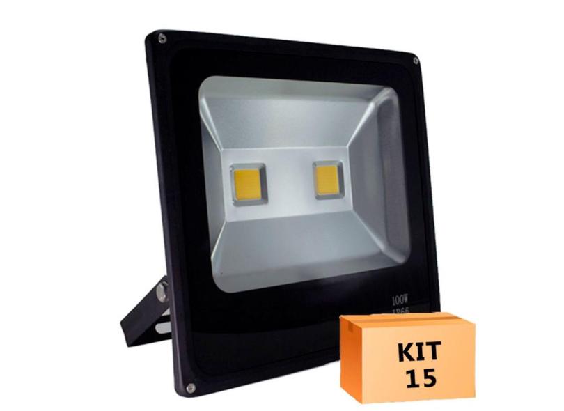 Kit Refletor Para Quadra Com 15 Refletores Led Slim 100W Branco Frio ...