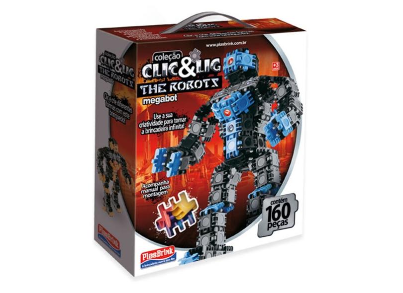 Blocos De Montar Clic E Lig Mega Robot Robô Grande 160 Peças com o ...