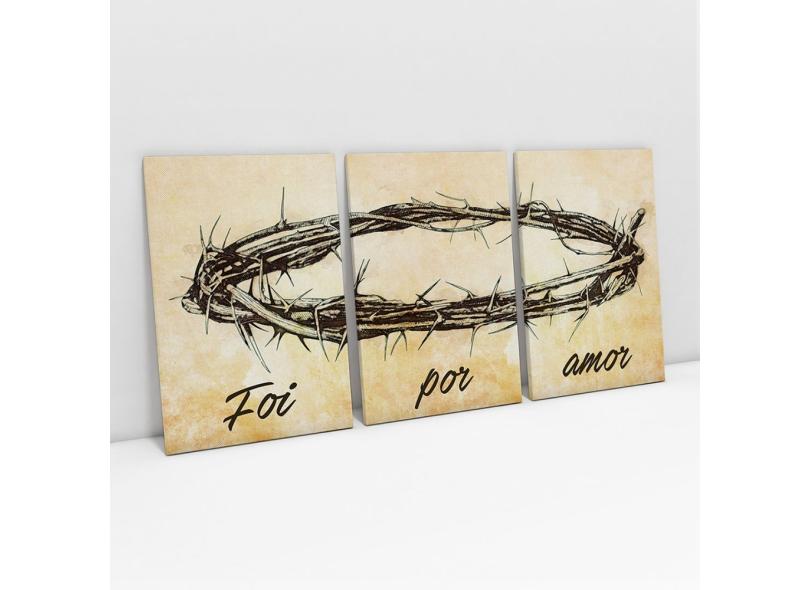 Quadro Foi Por Amor Coroa De Espinhos Jesus Religioso Para Sala ...