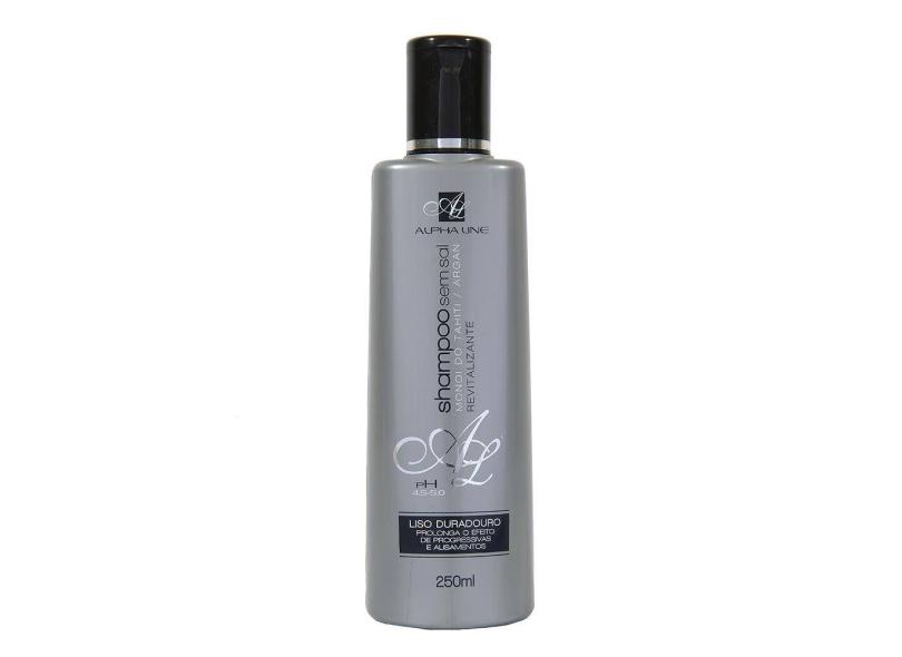 Shampoo Sem Sal Revitalizante Liso Duradouro 250g – Alpha Line com o ...