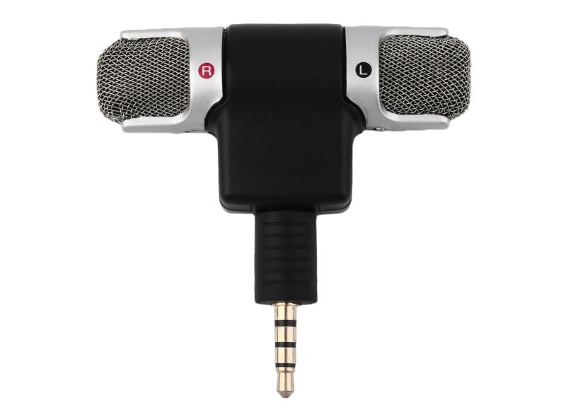 Microfone estéreo digital portátil leve para celular gravador com o ...