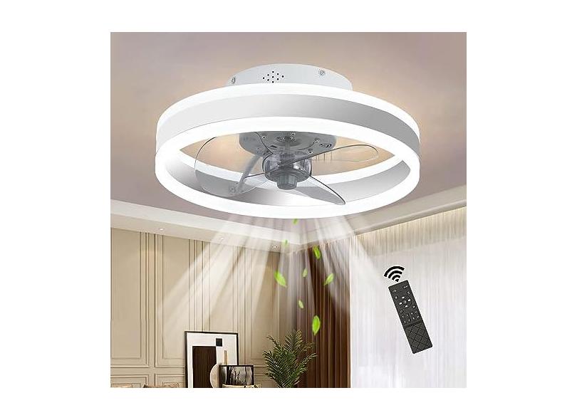 Ventilador de teto com iluminação e controle remoto, luz de teto LED ...