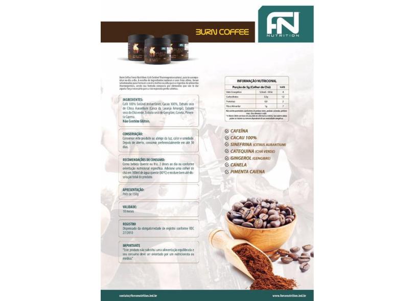 Termogênico Burn Coffee Force Nutrition Pote 150 G com o Melhor Preço é ...