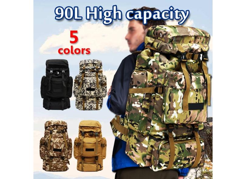 Mochila 90L Ao Ar Livre Mochila Tático Militar Mochila Sports Bag ...