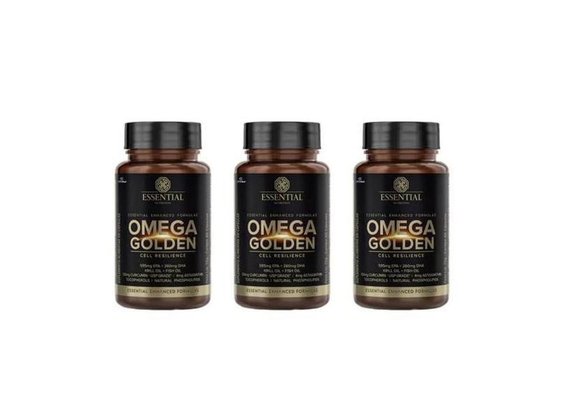 Kit 3 Omega Golden 60 Cápsulas 30 Doses - Essential Nutrition com o ...