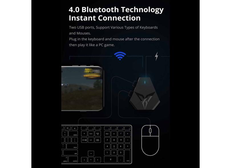 Global Versão fdg Flydigi Ql Teclado Mouse Converter for pubg bt Móvel ...