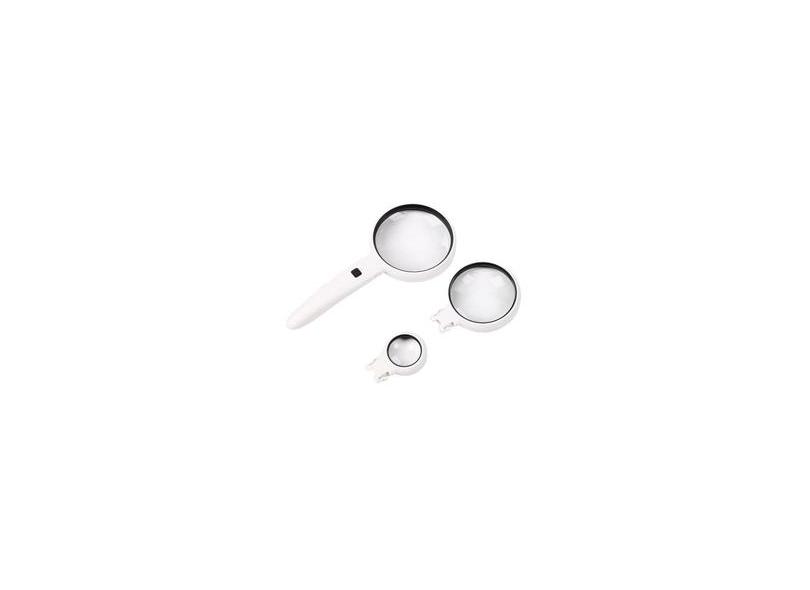 Lupa Com 3 Lentes Intercambiáveis 3.5X 5X 11X E 2 Leds com o Melhor ...