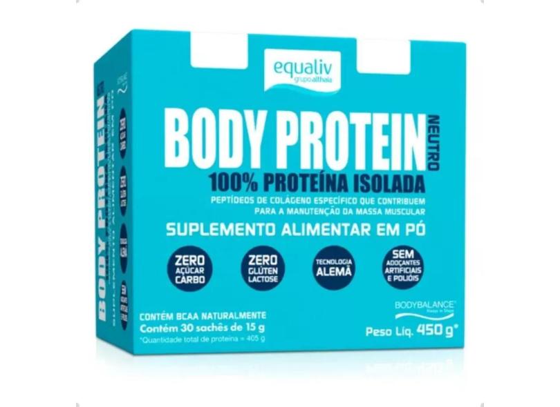 Body Protein 100% Isolado Caixa 30 Sachês 15G Equaliv Neutro em ...