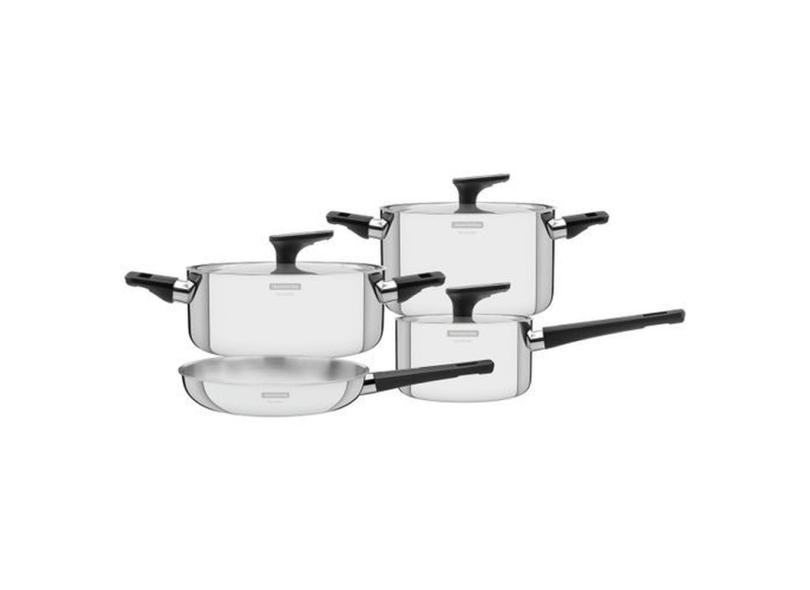 Jogo De Panelas Tramontina Grano Baquelite Em Aço Inox E Cabos E Alças ...