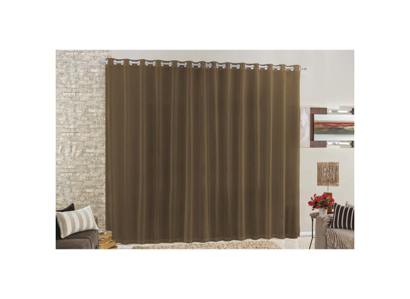 Cortina Voal Linho sala ou quarto 4,00m x 2,60m para varão simples 4m ...