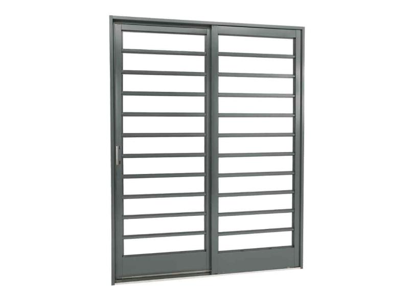 Porta De Correr Divisão Horizontal Em Aço 217 X 160 X 12 Cm 2 Folhas ...