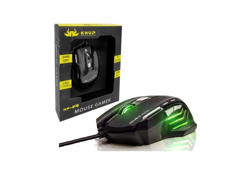 Mouse Gamer Led Ergonômico 2400 Dpi - Semi Profissional - Knup com o ...