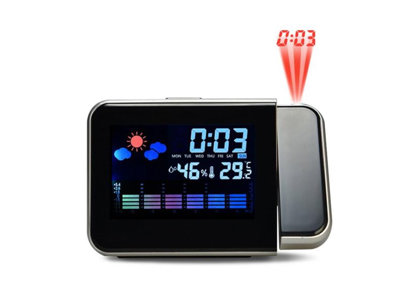 Alarme relógio de projeção de alta definição LED a cores de tela ...