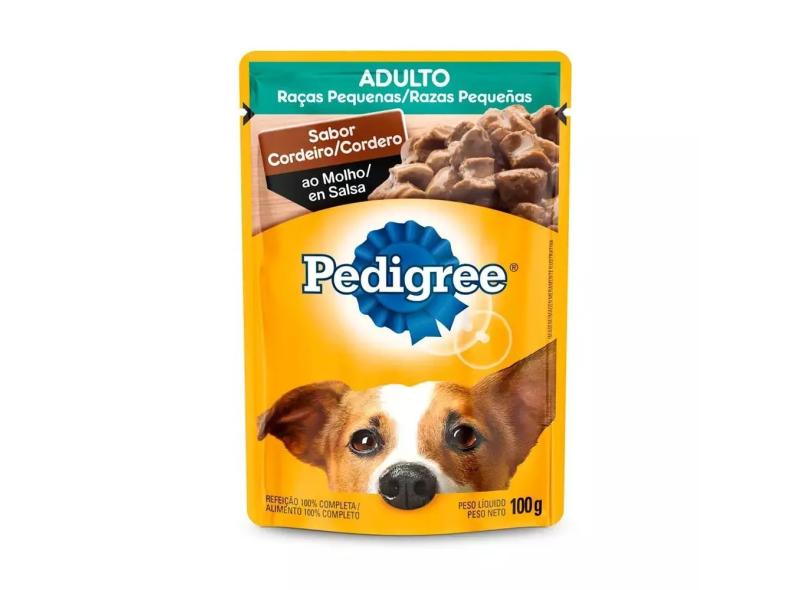 Sache Pedigree Adulto Raças Pequenas Cordeiro 100g Cães Kit 20 Und. com ...