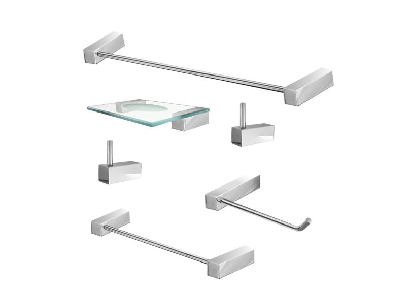 Kit de Banheiro em Aço Inox 6 Peças Alto Padrão 339VIP com o Melhor ...
