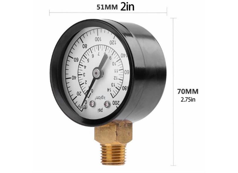 0-200 psi manômetro medidor de pressão portátil testador de pressão ...