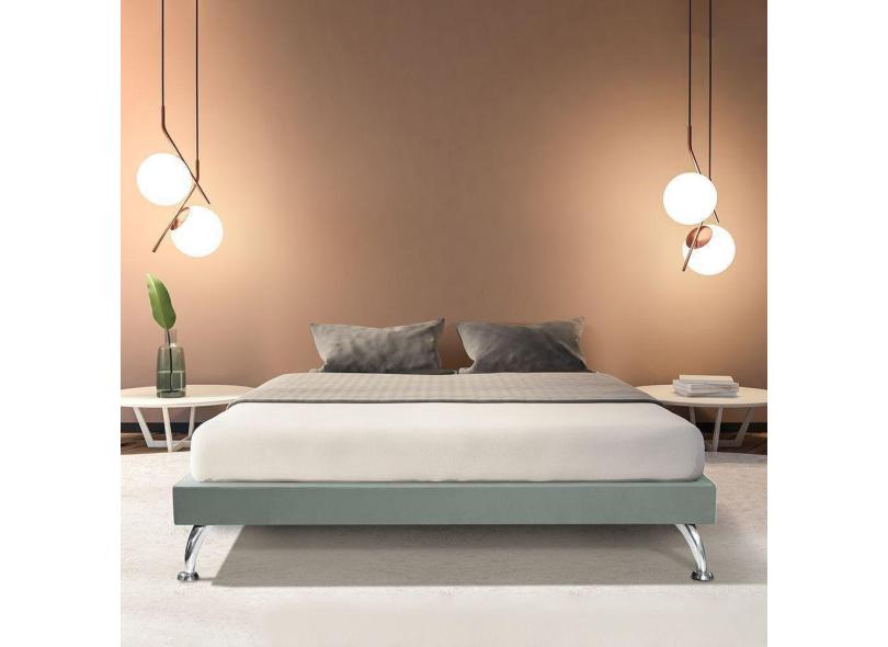 Base Cama Box Casal Japonesa 140cm Em Veludo Cinza - Luxo Estofados ...