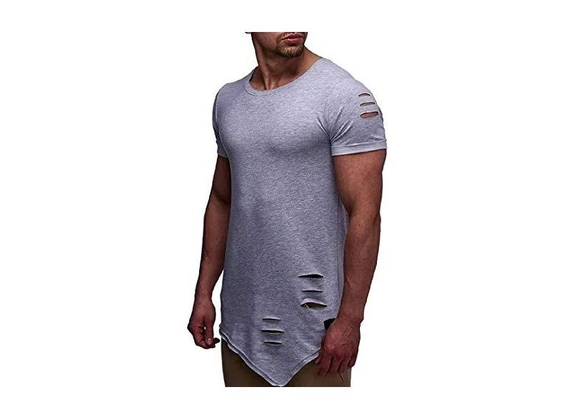 Camisa Rasgada Destroyd Destroida Longline Oversized Bico X (, GG) com ...