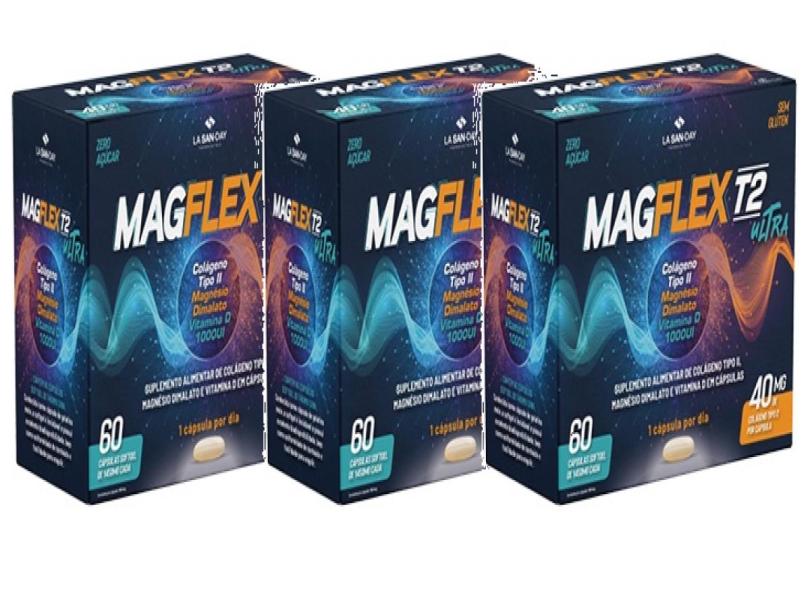 KIT COM 3 MAGFLEX T2 ULTRA 60 CáPSULAS SOFTGEL - LA SAN DAY com o ...