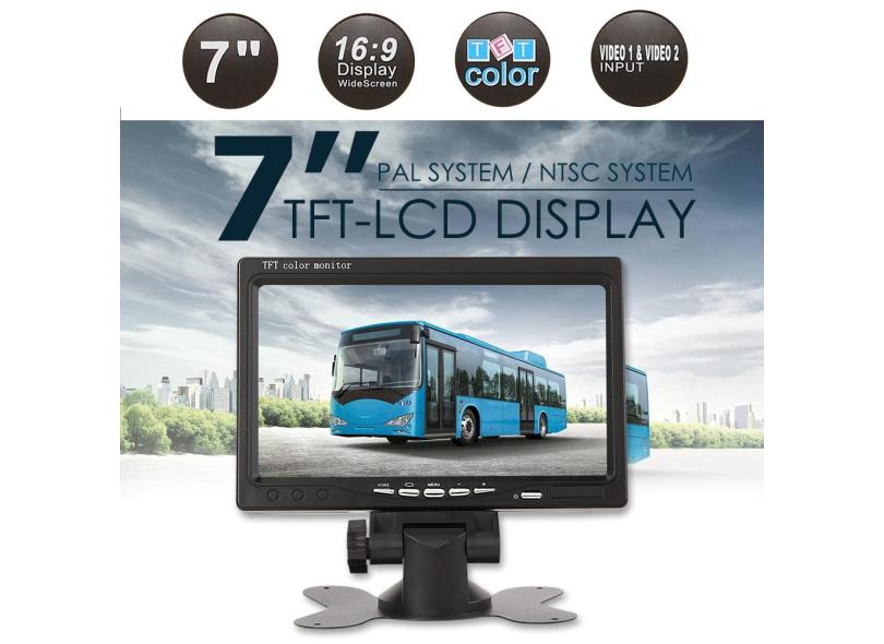 7 polegada monitor tft lcd monitor retrovisor do carro 2 vias entrada ...
