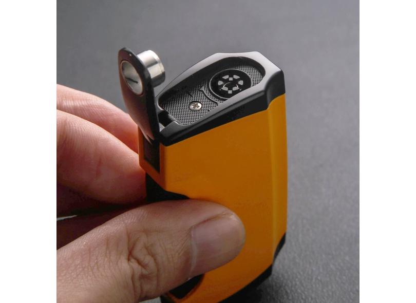 Inflável cigarro Luxo Isqueiro Ultra-fino dupla Chama Igniter Lighter ...