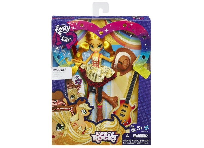 Boneca My Little Pony Equestria Girls Rainbow Rocks Applejack Penteados de Arrasar Hasbro com o ...