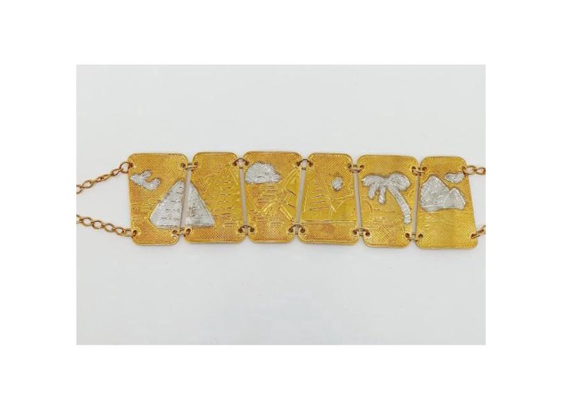 Pulseira bracelete trabalho escrava banhado ouro 18K super exclusiva ...