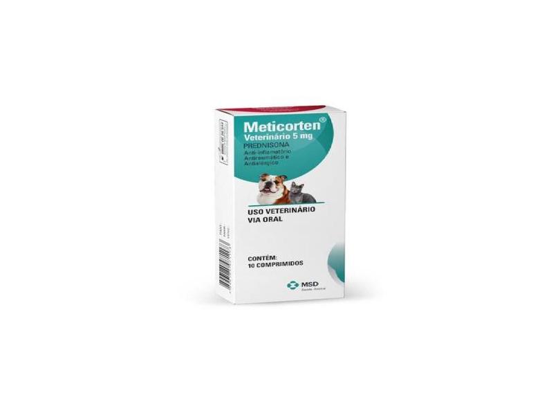 Meticorten 5mg anti-inflamatório cães e gatos 10 comprimidos - Msd Saú ...