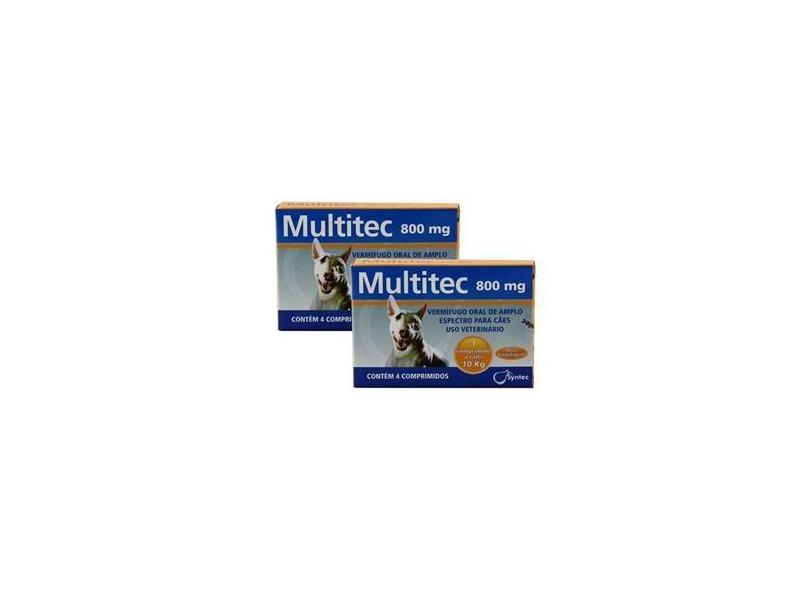 Multitec 800mg Cães 10kg 4 Comprimidos Kit 2 Cx Syntec com o Melhor ...