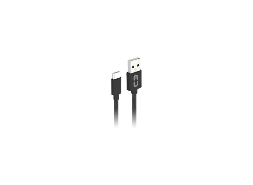 Cabo Tipo-C 1 Metro Preto Revestido USB-C CB-C11 C3Plus com o Melhor ...