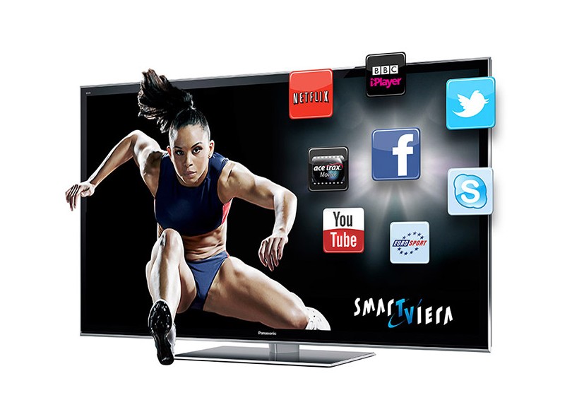 TV Plasma 55" Smart TV Panasonic Viera 3D Full HD 4 HDMI P55VT50B com o ...