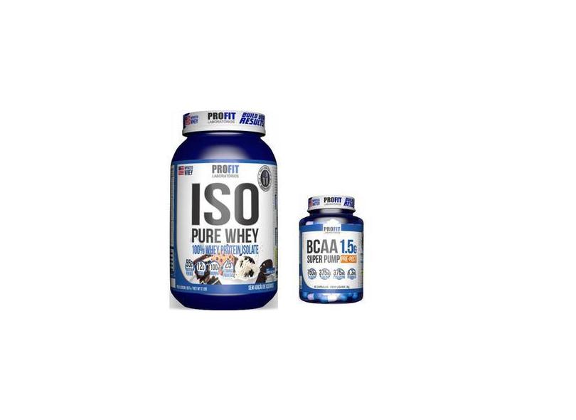 Iso Pure Whey 900 + Bcaa 1.5G Super Pump 60 Capsulas Baunilha - Profi ...
