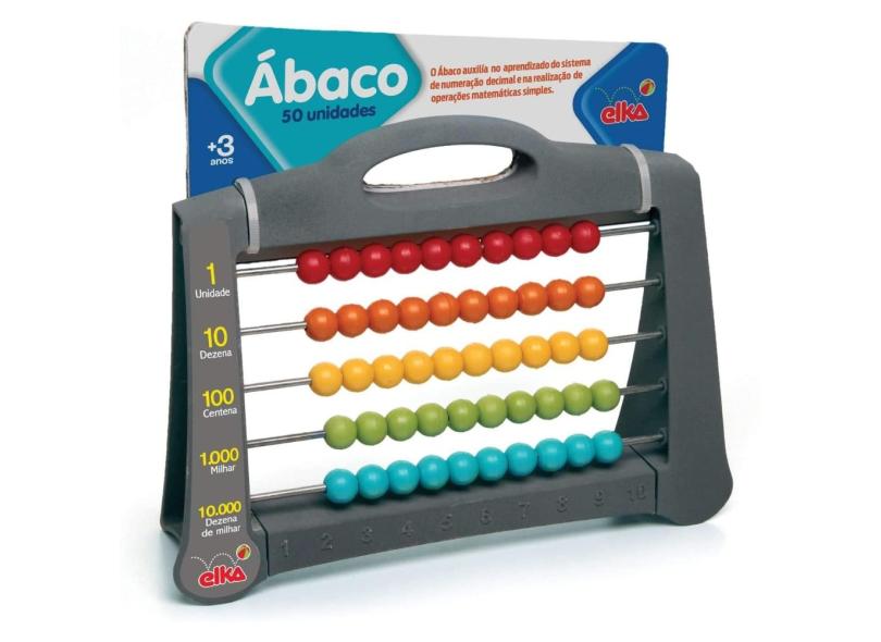 Ábaco Contador Educativo Escolar Pedagógico com 50 Contas com o Melhor ...
