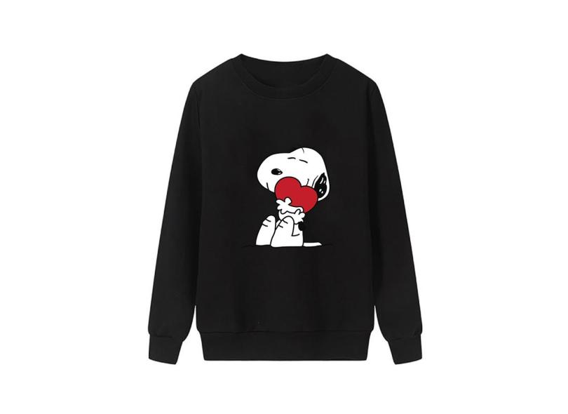 Moletom sem capuz feminino snoopy coraçao com o Melhor Preço é no Zoom