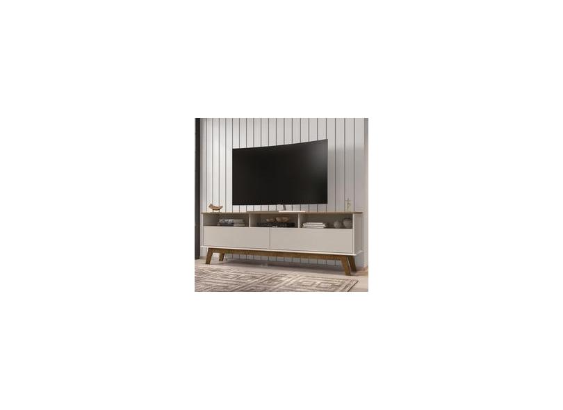 Rack para TV Até 65 Polegadas Elegant 2 Portas Cinamomo/Off White com o ...
