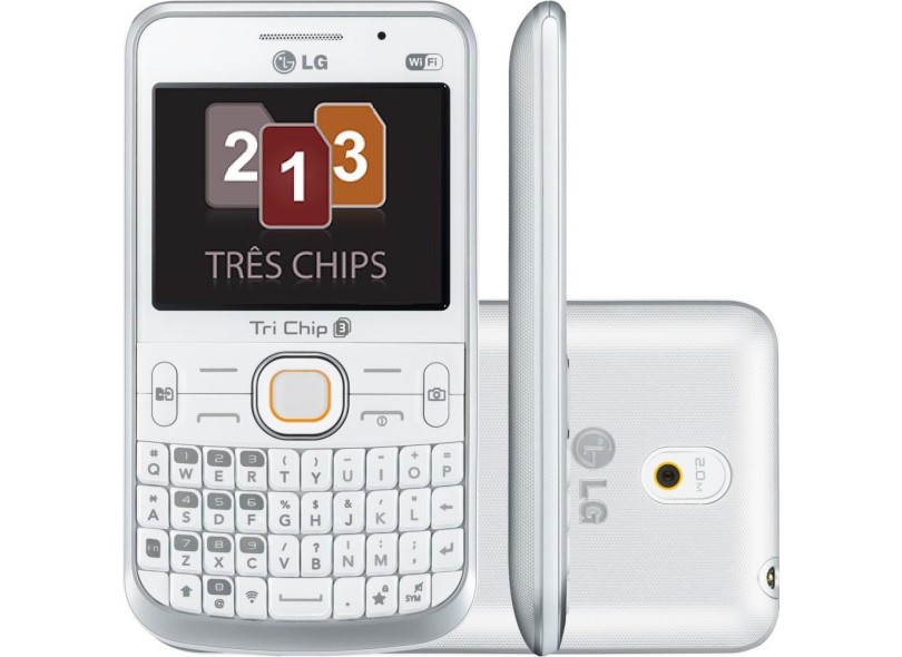 Celular LG C398 2,0 MP 3 Chips Wi-Fi com o Melhor Preço é no Zoom