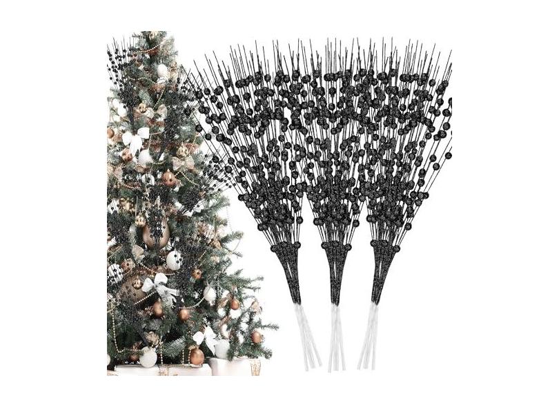 Palonu 16 peças de hastes artificiais de purpurina, galhos de baga ...