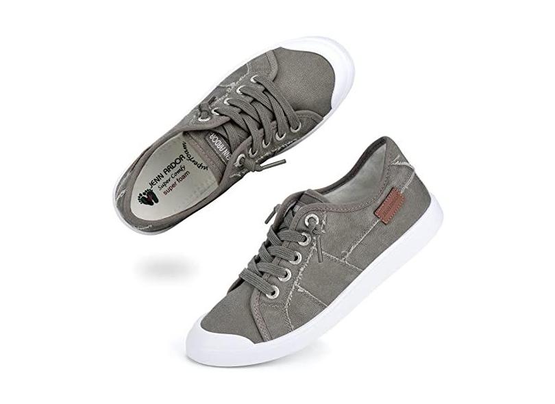 JENN ARDOR Tênis feminino de lona sem cadarço para mulheres, moderno ...