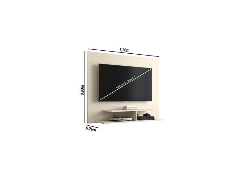 Painel Para TV 50 Polegadas Veneza Off White EJ Móveis com o Melhor ...